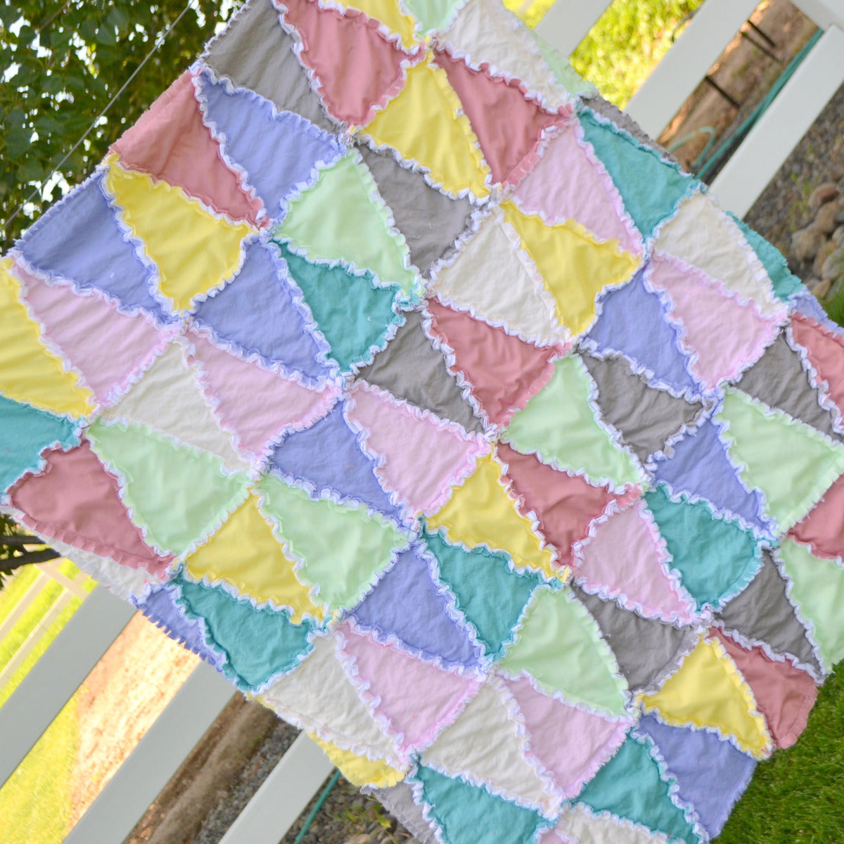 Modern Triangle Rag Quilt Pattern – A Vision to Remember